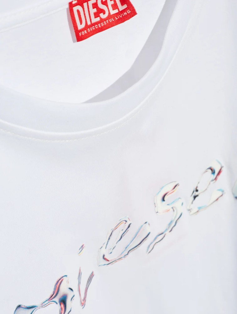 MyRunway | Shop Diesel White T-Adjust-K16 Short Sleeve T-Shirt for Men from MyRunway.co.za